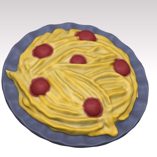 🍝 Spaghetti in a plate barbie food toy・ STL File for 3D printing・Cults