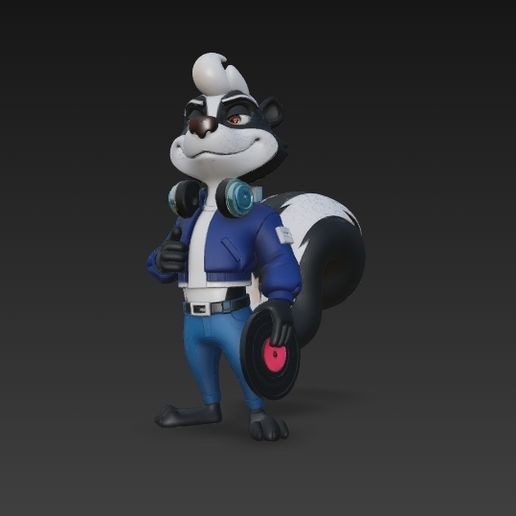 🦨 DJ Skunk - Stylized Musician Figurine・ STL File for 3D printing・Cults