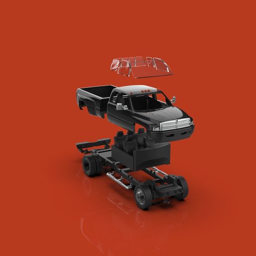 🐏 2000 Dodge Ram 2500 Quad Cab Cummins Dually RC And Scale Model・ STL ...