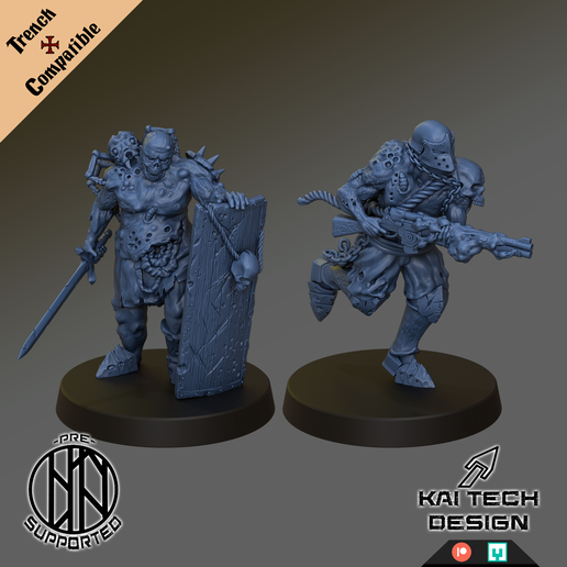 💂 Corpse Guard - bundle, Trench Compatible, Chaos, melee, ranged・ 3D ...