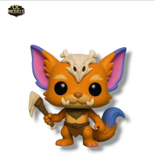 👾 Gnar Chibi Figura League of Legends Modelo 3D・Archivo STL para ...