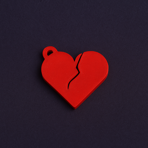 💜 Broken Heart Keychain・Free STL File for 3D printing・Cults