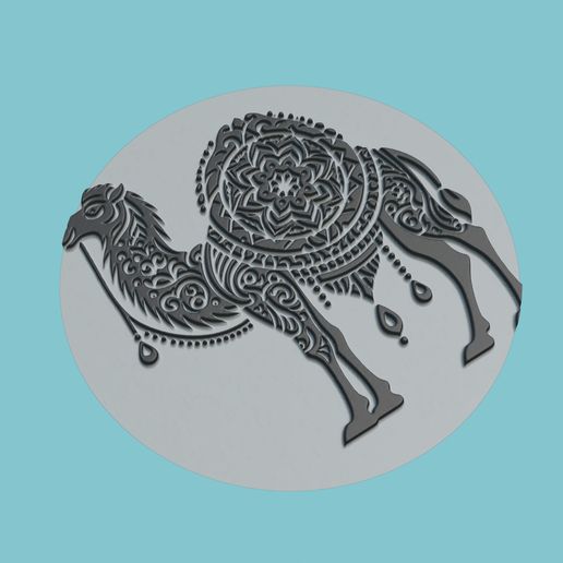 3D file Camel Medallion CNC Camel 3d CNC Model 🐪 ・3D printable model to ...