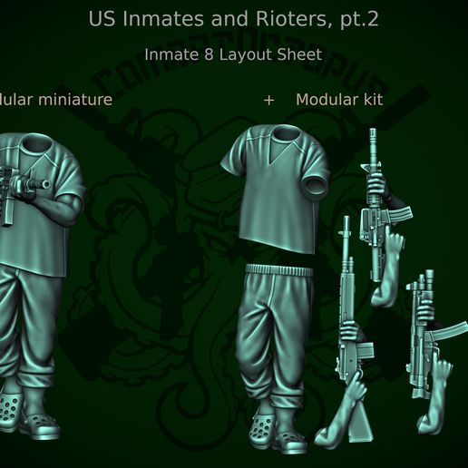 3D file Patreon pack 40 - December 2024 - US Inmates and rioters pt2 ♟ ...