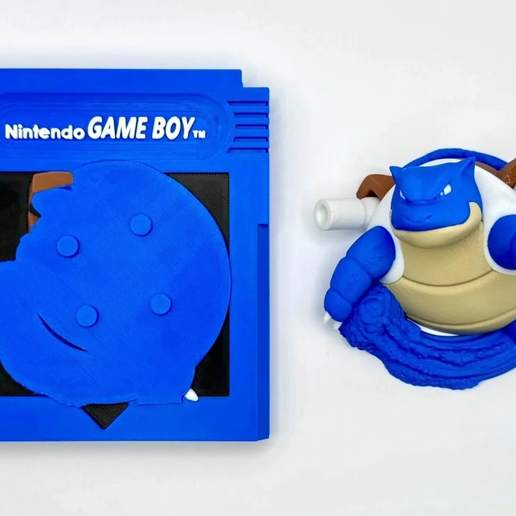 🐉 Pokemon Blue 3D Printable Gameboy Cartridge; Blastoise・ STL File for ...