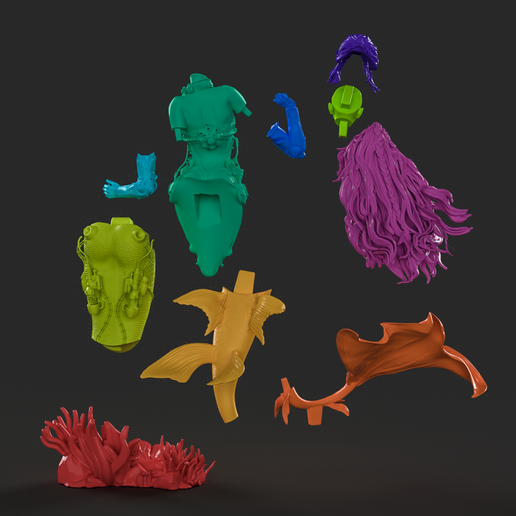 🧜‍♀️ Sci-FI Mermaid - 3D print ready - 3D print model・ 3D File for 3D ...