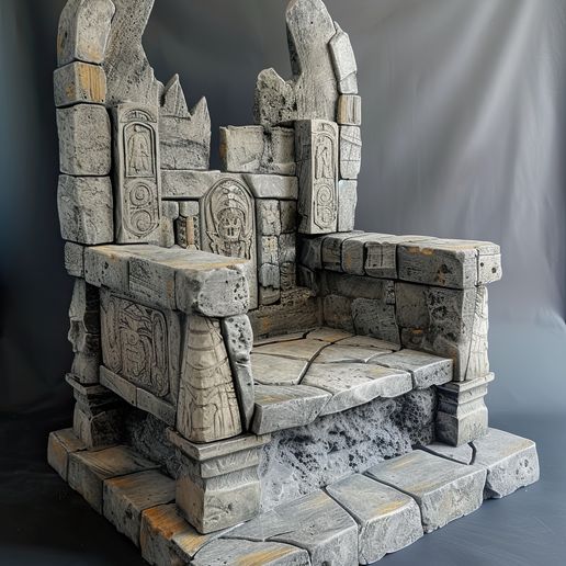 💺 Ancient Stone Throne Diorama Prop | Fantasy & Sci-Fi Terrain for ...