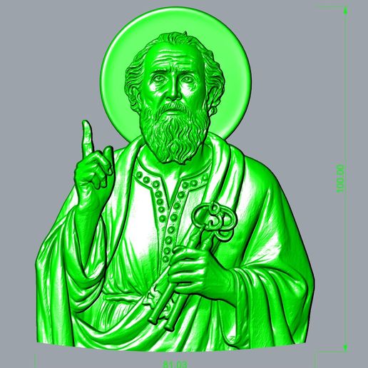 💐 Sao Pedro de Alcantara - Saint Peter Relief 3D print model・ STL File ...