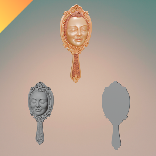 🪞 Enchanted Face Mirror – 3D Printable Fantasy Hand Mirror – STL, OBJ ...