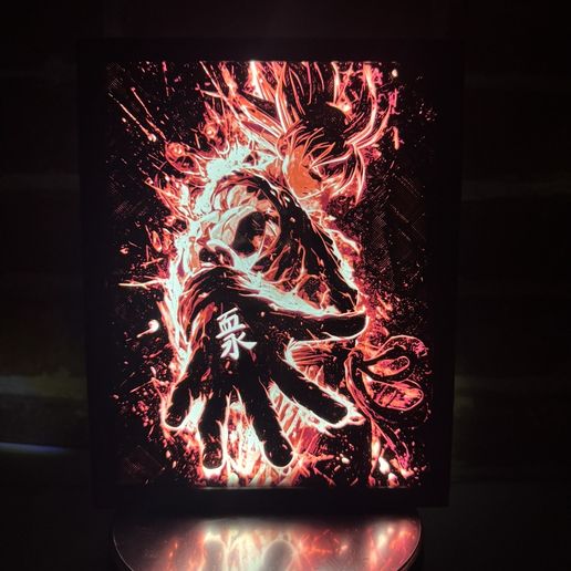🐉 ULTIMATE GOKU - DRAGON BALL | NEON FRAME・ STL File for 3D printing・Cults