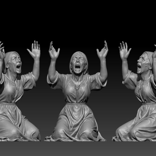 😭 Crying Female Peasant・ STL File for 3D printing・Cults