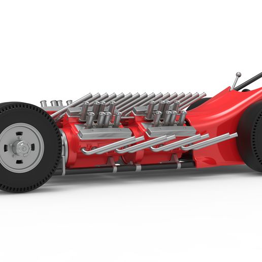 🚗 Vintage AWD Dragster Version 2 Scale 1:25・ 3D File for 3D printing・Cults