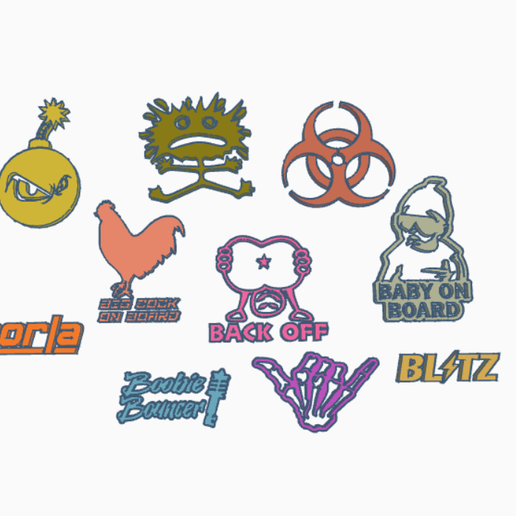 💣 Mega Pack of 10 Multi-Use 3D Stickers/Emblems (Easy Print!) 10・ STL ...