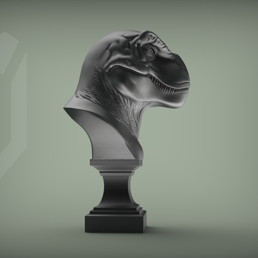 👤 Tyrannosaurus Rex Bust – Stylized Theropod Sculpture for 3D Printing ...