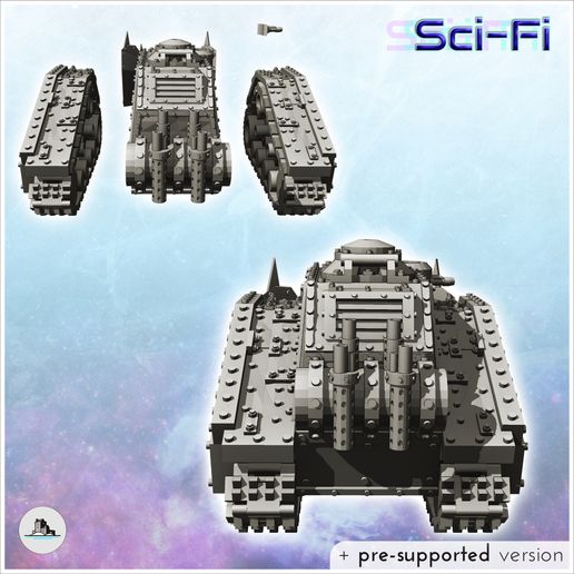 🪖 Ork tank with large front blade and armored cab (14) - Future Sci-Fi ...