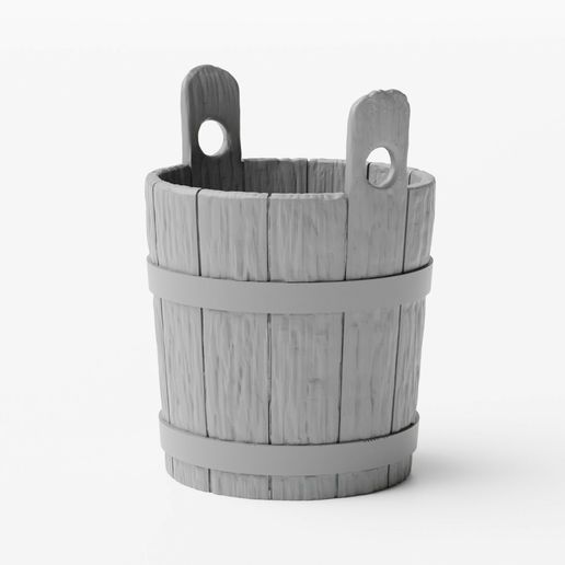 🪵 Wooden buckets and tub・ STL File for 3D printing・Cults