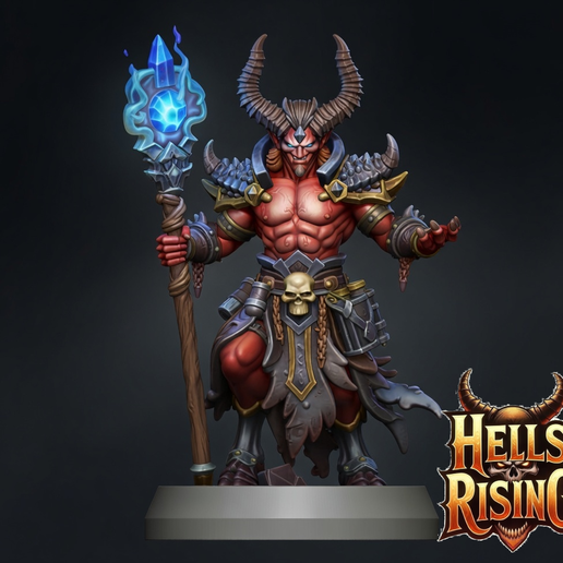 🆓 Demon Archmage - Frostfire Sovereign・Free STL File for 3D printing・Cults
