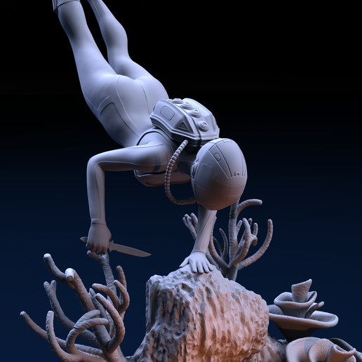 ♀️ sci-fi scuba diver diorama・ STL File for 3D printing・Cults