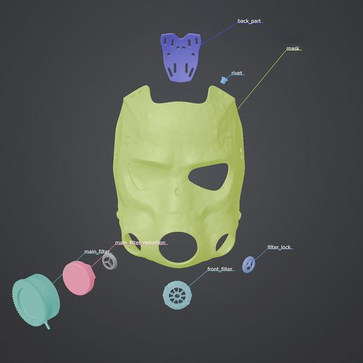 🎮 Krieg's Psycho mask - Borderlands・ 3D File for 3D printing・Cults