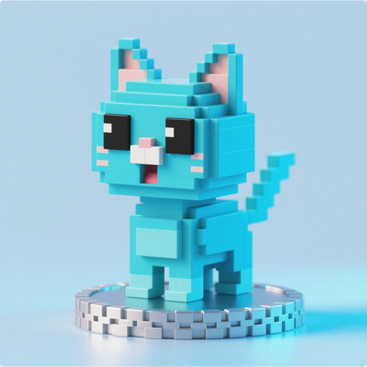 🐱 Pixel Cat・ STL File for 3D printing・Cults