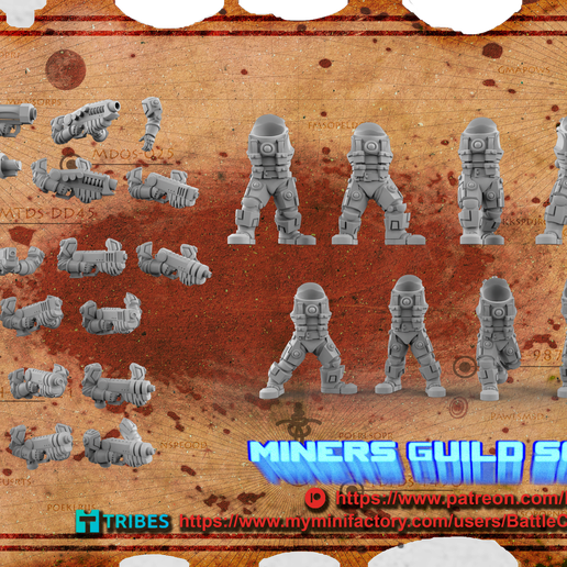 🛰 Miner's Guild Soldiers・ 3D File for 3D printing・Cults