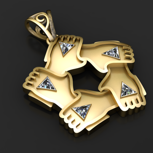 🤲 Unity Hands Diamond Pendant 3D Printable Jewelry Mod・ STL File for 3D ...
