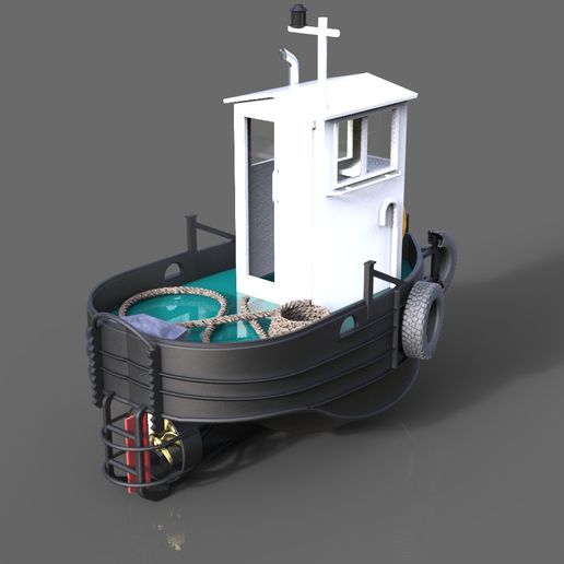 🚢 mini tug tugboat scalable ship model boat・ STL File for ・Cults
