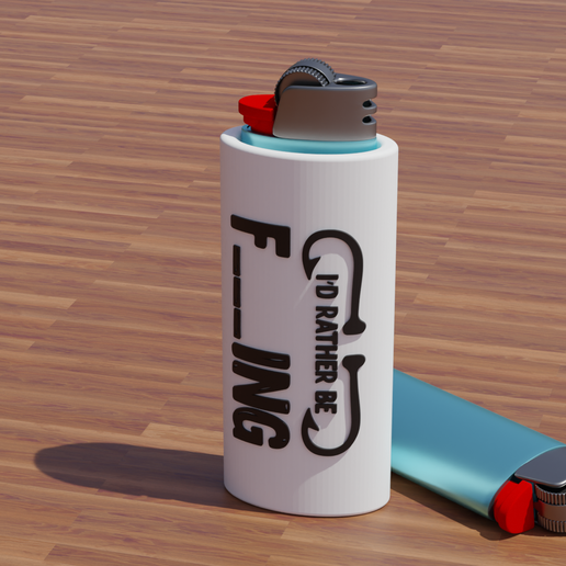 3D file Rather Be Fishing Bic Lighter Case 🎣 ・3D print design to ...