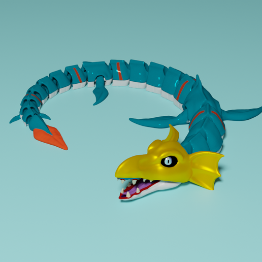 🐉 Articulated Seadramon・ STL File for 3D printing・Cults