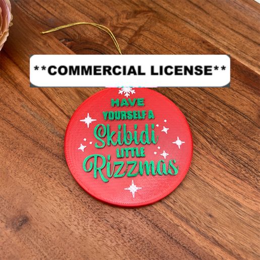 🎄 COMMERCIAL License Have Yourself a Skibidi Little Rizzmas Ornament ...