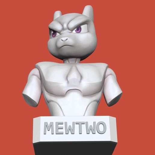 STL file Mewtwo bust 👤 (OBJ)・Design to download and 3D print・Cults