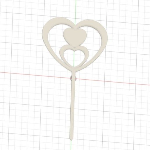💜 Top de corazón, topper・Archivo STL para Impresión 3D・Cults