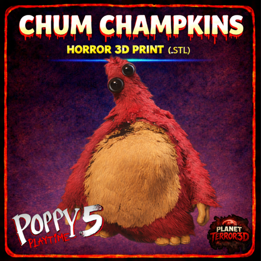 👾 Chum Champkins - Modelo para impressão 3D inspirado na Poppy Playtime ...