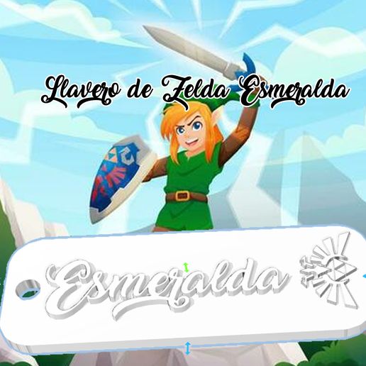 Free 3MF file ZELDA KEYCHAIN WITH EMERALD NAME 🗝️ ・Model to download ...