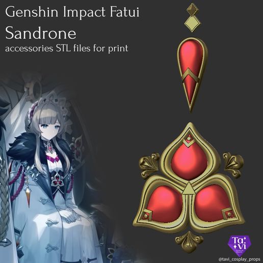 3D file Genshin Impact Fatui Sandrone accessories STL files for print 🎨 ...