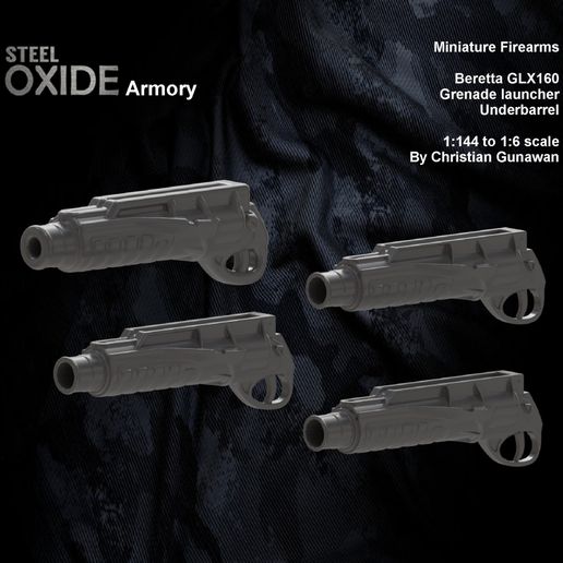 🎲 Miniature firearms Beretta GLX160 grenade launcher underbarrel・ STL ...