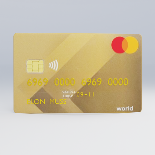 💳 Golden Credit Card・ STL File for 3D printing・Cults