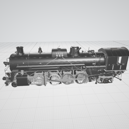 😤 Steam locomotive ICRR 1518・ OBJ File for 3D printing・Cults