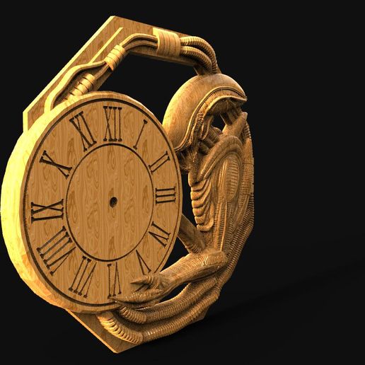 👽 Alien Wall Clock CNC・ STL File for 3D printing and CNC machining ...