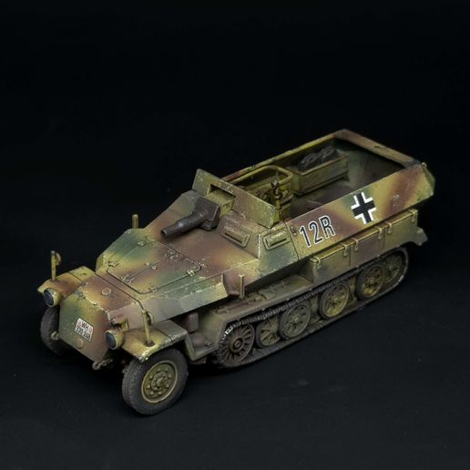 🇩🇪 Half-track Sd.Kfz.251/9 Ausf.C Stummel + Gunman (Germany, WW2)・ 3D ...