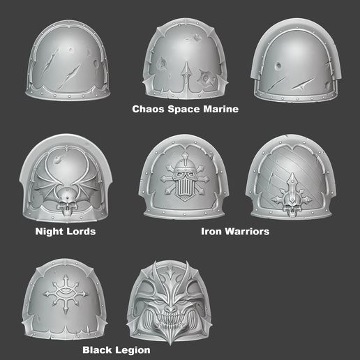 🛰 Chaos Space Marine Legions shoulder pads pack (cosplay)・Free 3D File ...