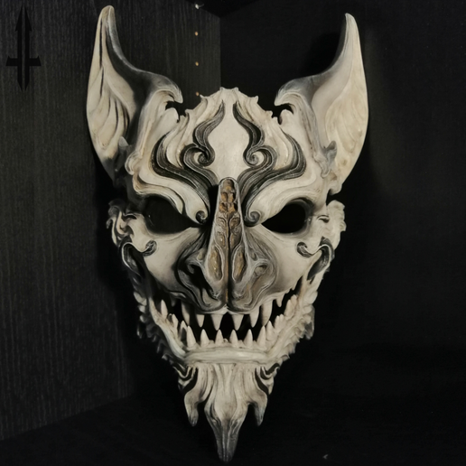 🦇 Bat Oni mask (wearable half and full mask) Shikaka・ OBJ File for 3D ...