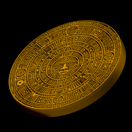 ☀️ GOLD AZTEC SUN STONE – TONATIUH MEDALLION – 3D PRINT MODEL・Archivo ...