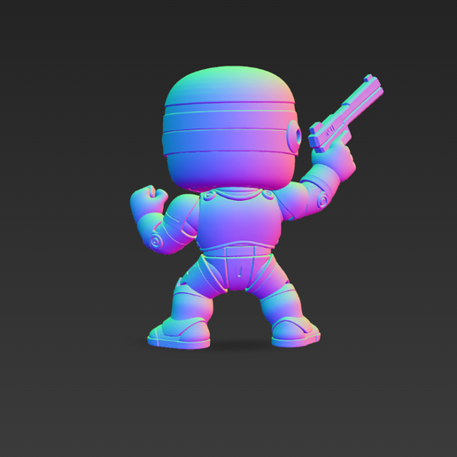 🔫 RoboCop (Chibi) – Dynamic Aiming Pose w/ Pistol・Archivo STL para ...