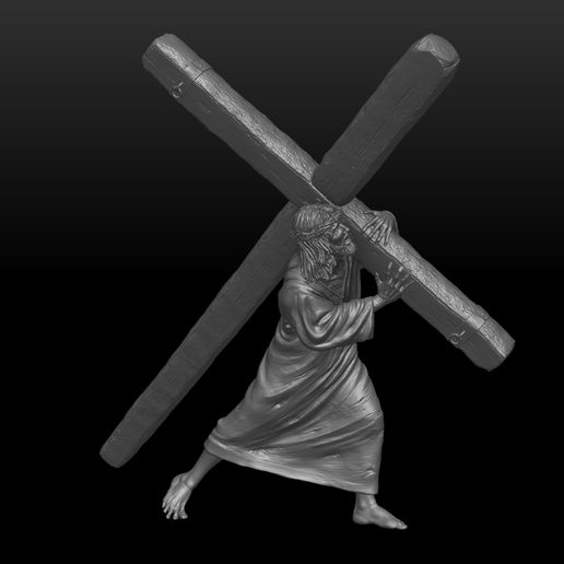 ️ Jesus Carrying the Cross・ STL File for 3D printing・Cults