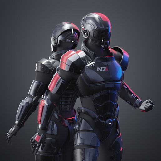 ♂️ Mass Effect Commander Shepard Cosplay N7 Armor Collection・ 3D File ...
