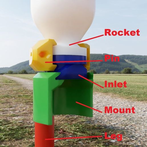 🚰 WRLS (Water Rocket Launch System)・Free STL File for ・Cults