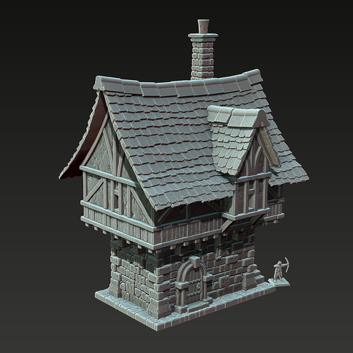 STL file Fantasy Medieval Building With Interior 🏗️ ・3D printer model ...