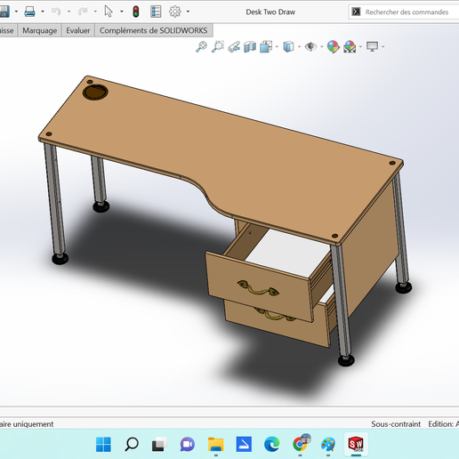 🏘️ Desk Two Draw・Archivo STL Gratis para ・Cults