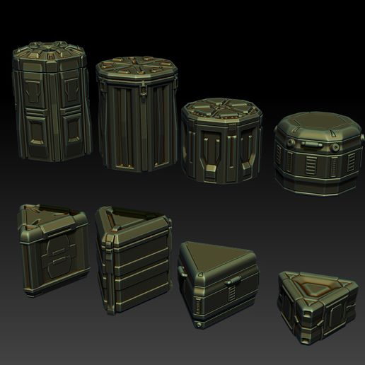 🎲 sci fi cargo crates for tabletop games・ STL File for 3D printing・Cults